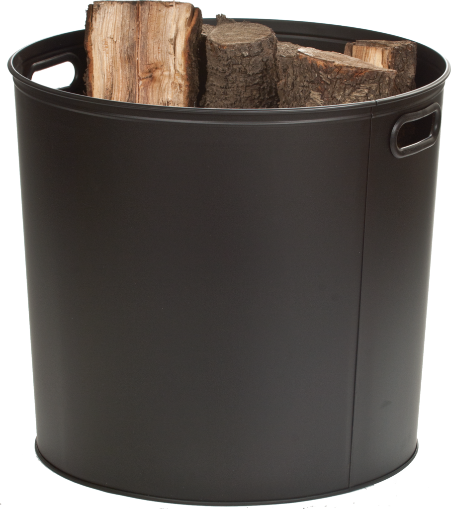 Fireplace Log Bucket, Round Design, Black Finish - Taconic Fireplace ...