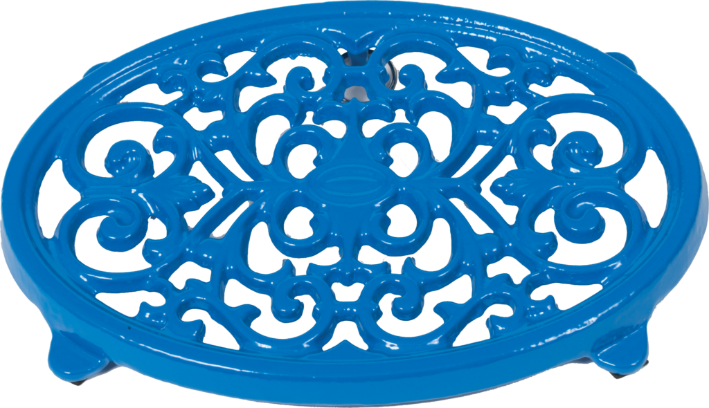 Trivet, Scroll Top Design, Blue Finish - Taconic Fireplace and Stone